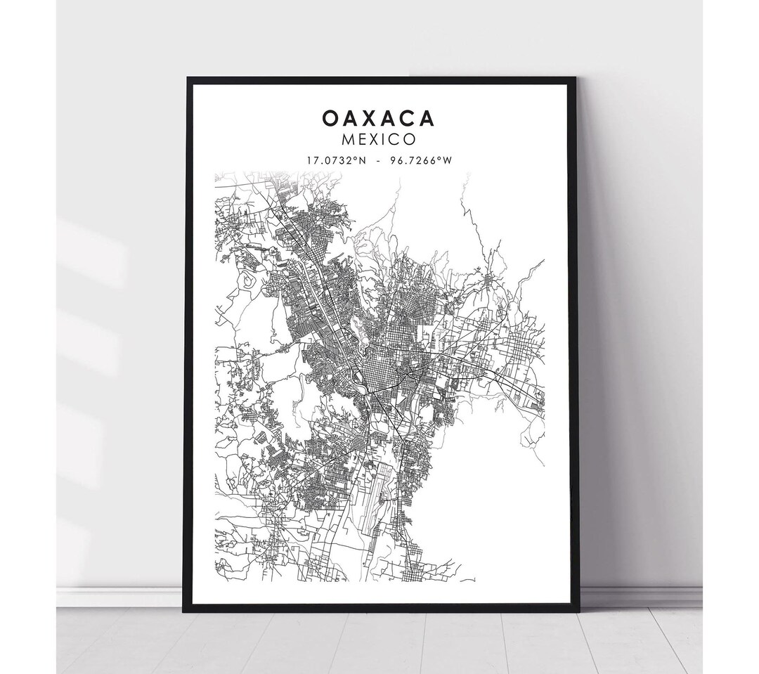 Oaxaca Map Print | Oaxaca Mexico Map Print | Oaxaca Mexico Map Decor ...