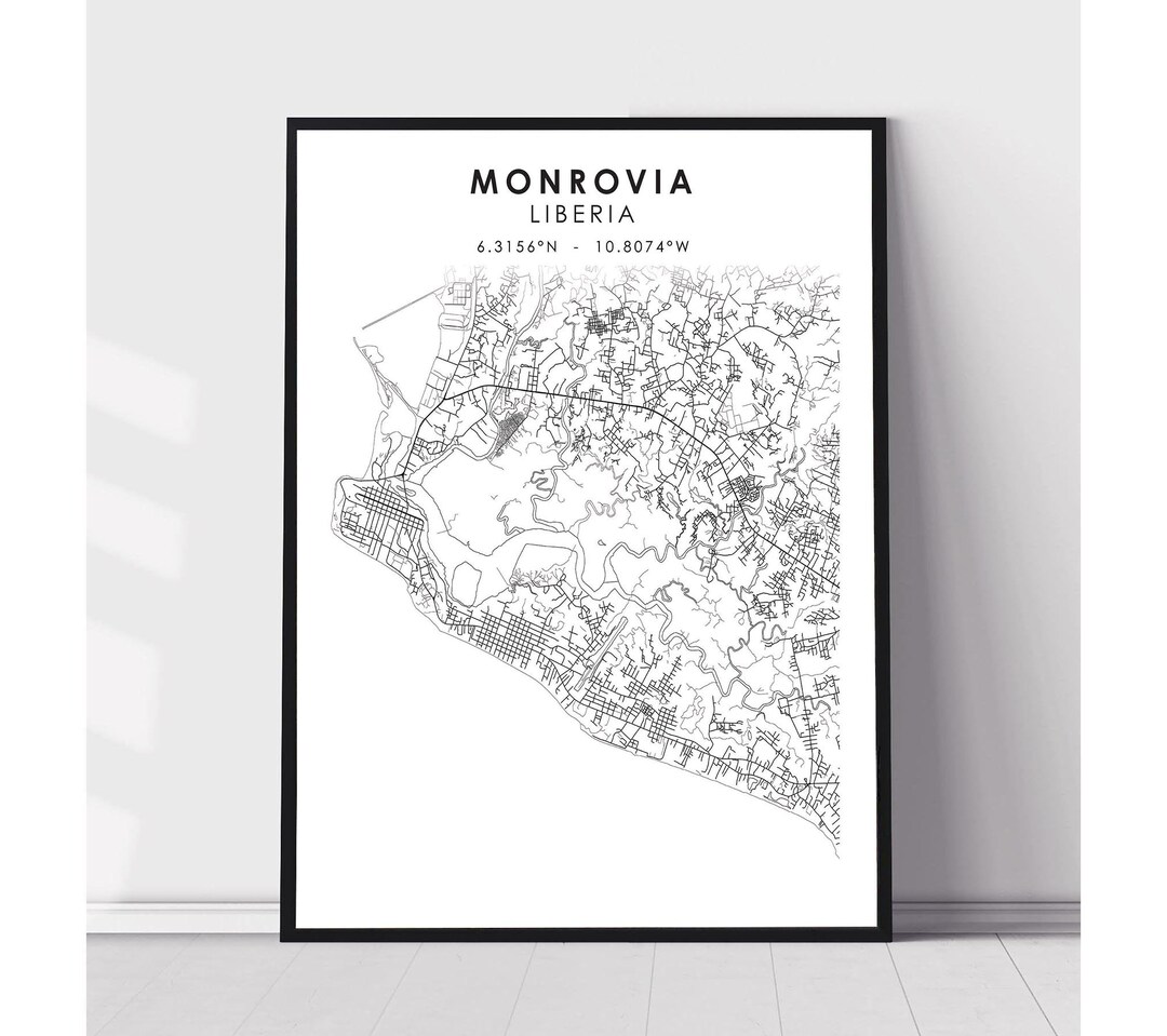 Monrovia Map Print | Monrovia Liberia Map Print | Monrovia Liberia Map ...