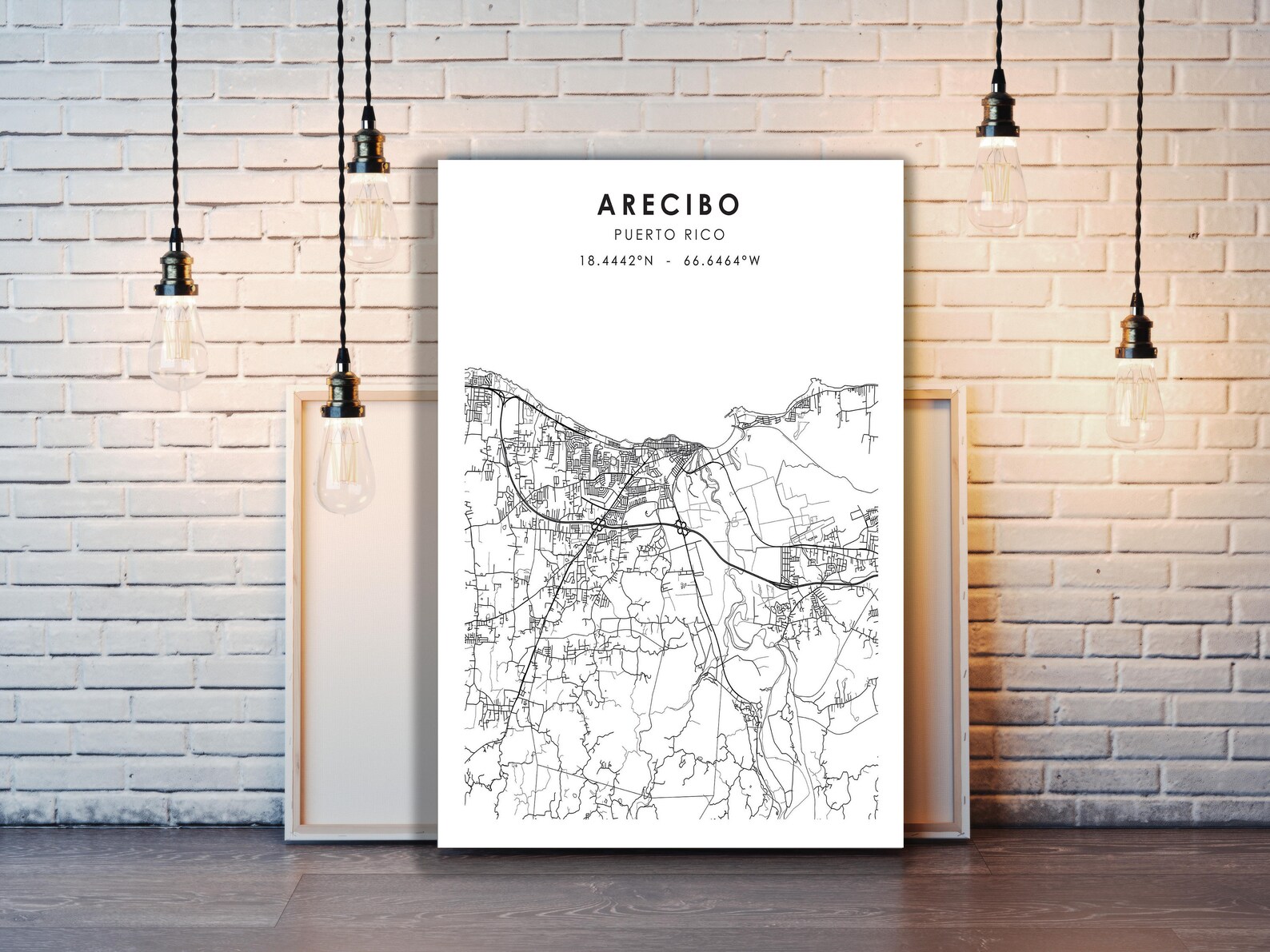 Arecibo City Map Print | Arecibo Puerto Rico Map Print | Arecibo Puerto ...