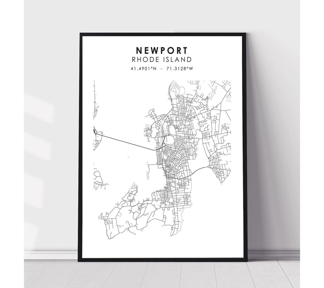 Newport Map Print | Newport Rhode Island Map Print | Newport Rhode ...
