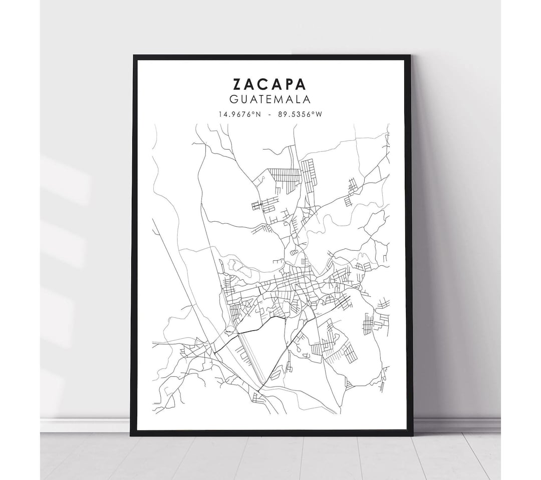 Zacapa Map Print | Zacapa Guatemala Map Print | Zacapa Guatemala Map ...