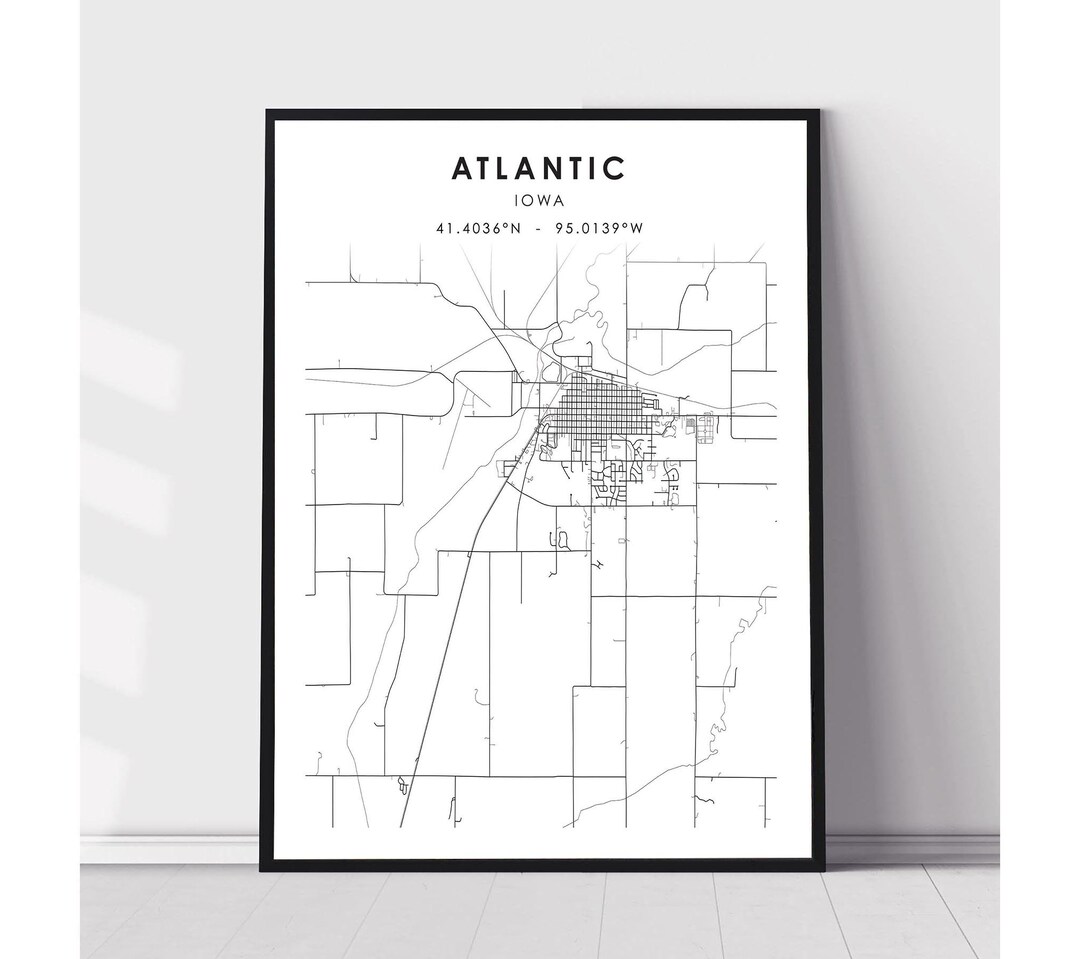 Atlantic City Map Print | Atlantic Iowa Map Print | Atlantic Iowa Map ...