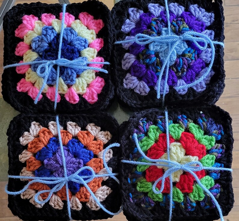 20 Traditional Granny Squares DIY Handmade Crocheted Patches - Etsy
