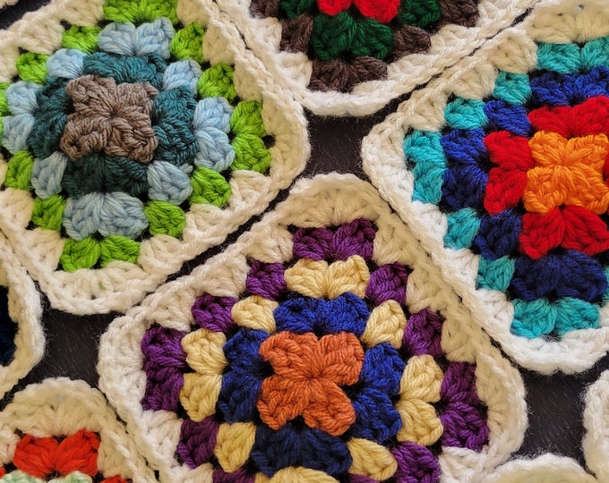 20 Individual, Handmade, Granny Squares, DIY Kit, Crochet Supplies, for ...