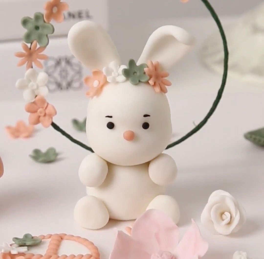 Personalized Sugar Sweet Bunny Made of Fondant as a Cake Figure for a ...