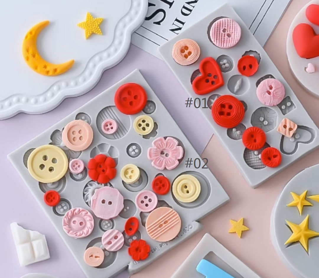 Mixed Buttons Silicone Mold Resin Craft Resin Molding Casting ...