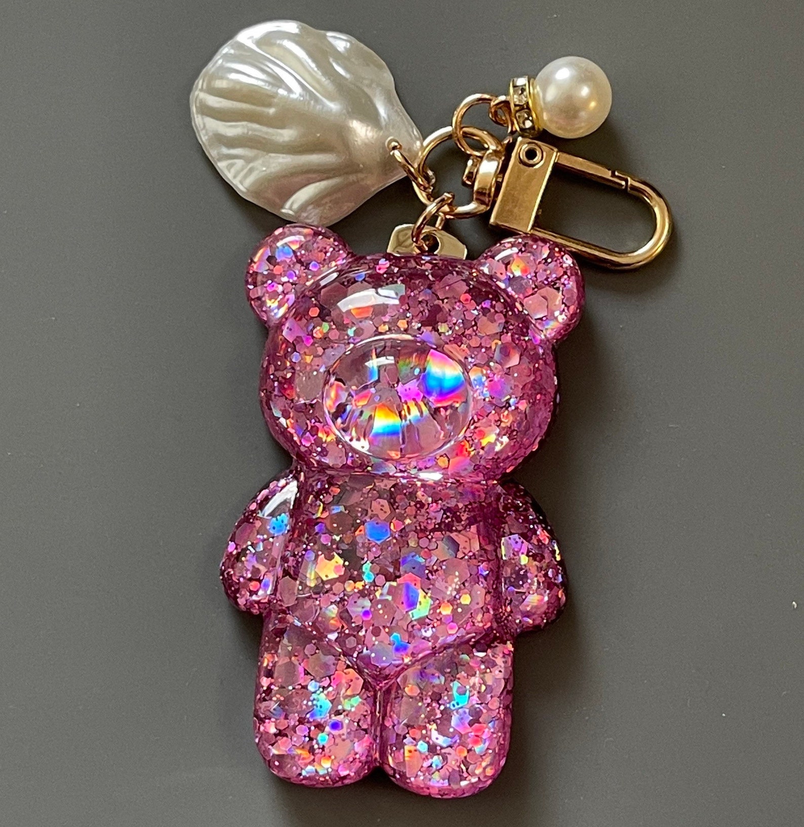 Custom Resin Resin Keychain Car Personalized Car Trailer Bear Pink - Etsy