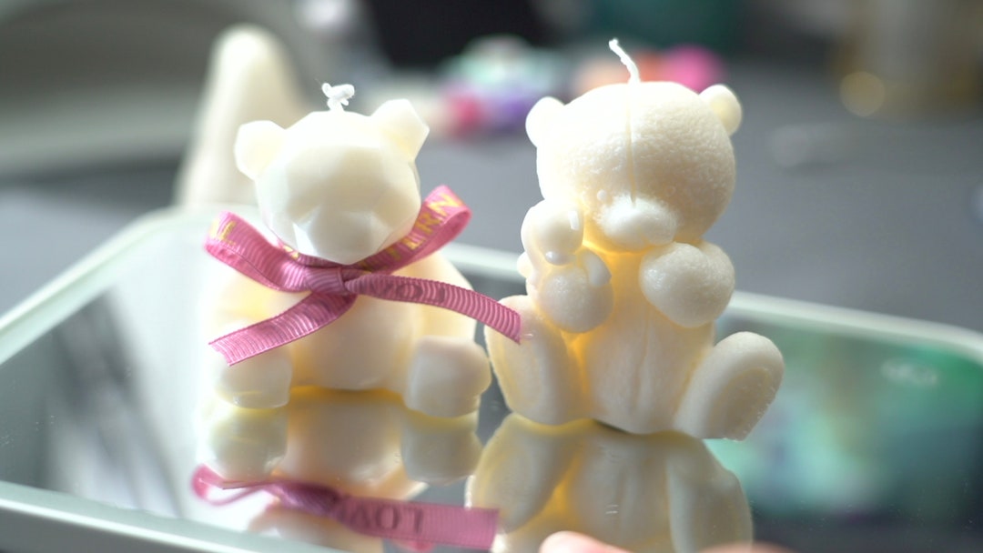 Teddy Bear Candle, Bear Candle, Teddy Bear Made of Wax, Teddy Family ...
