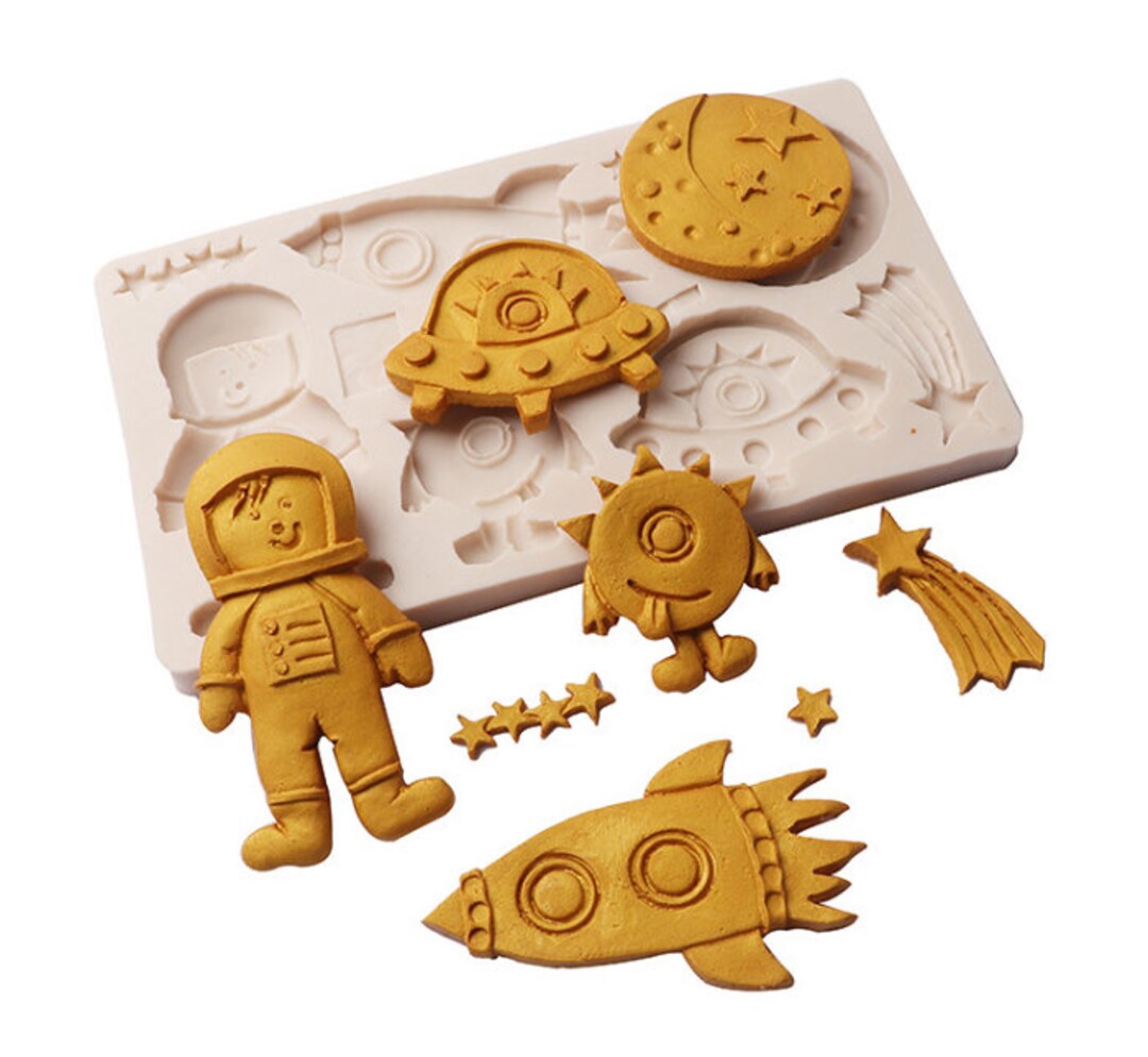 Spaceship Astronaut Alien Fondant Silicone Mold Craft in Germany Resin ...