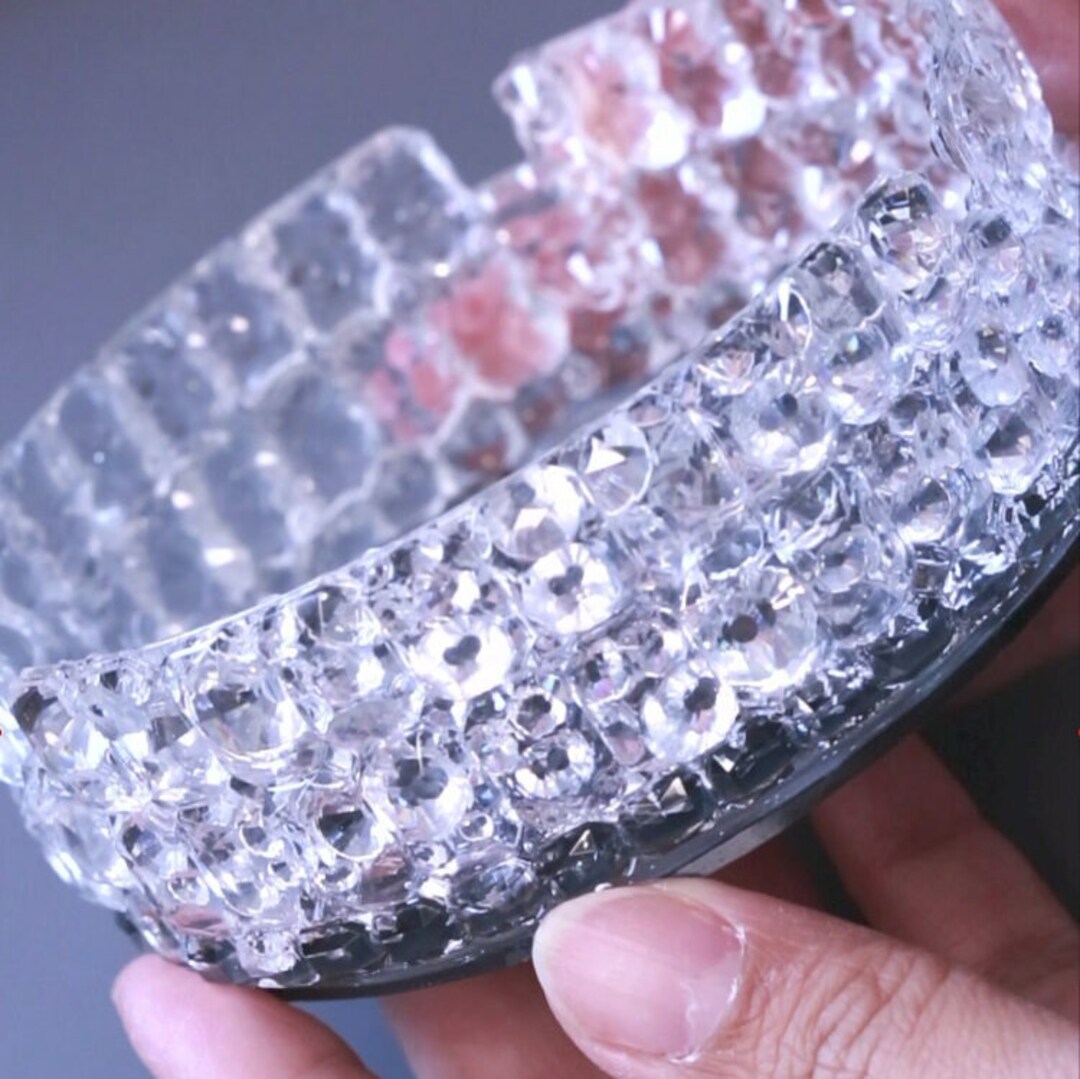 Round Rhinestone Ashtray Plate Silicone Mold Candle Holder Casting ...