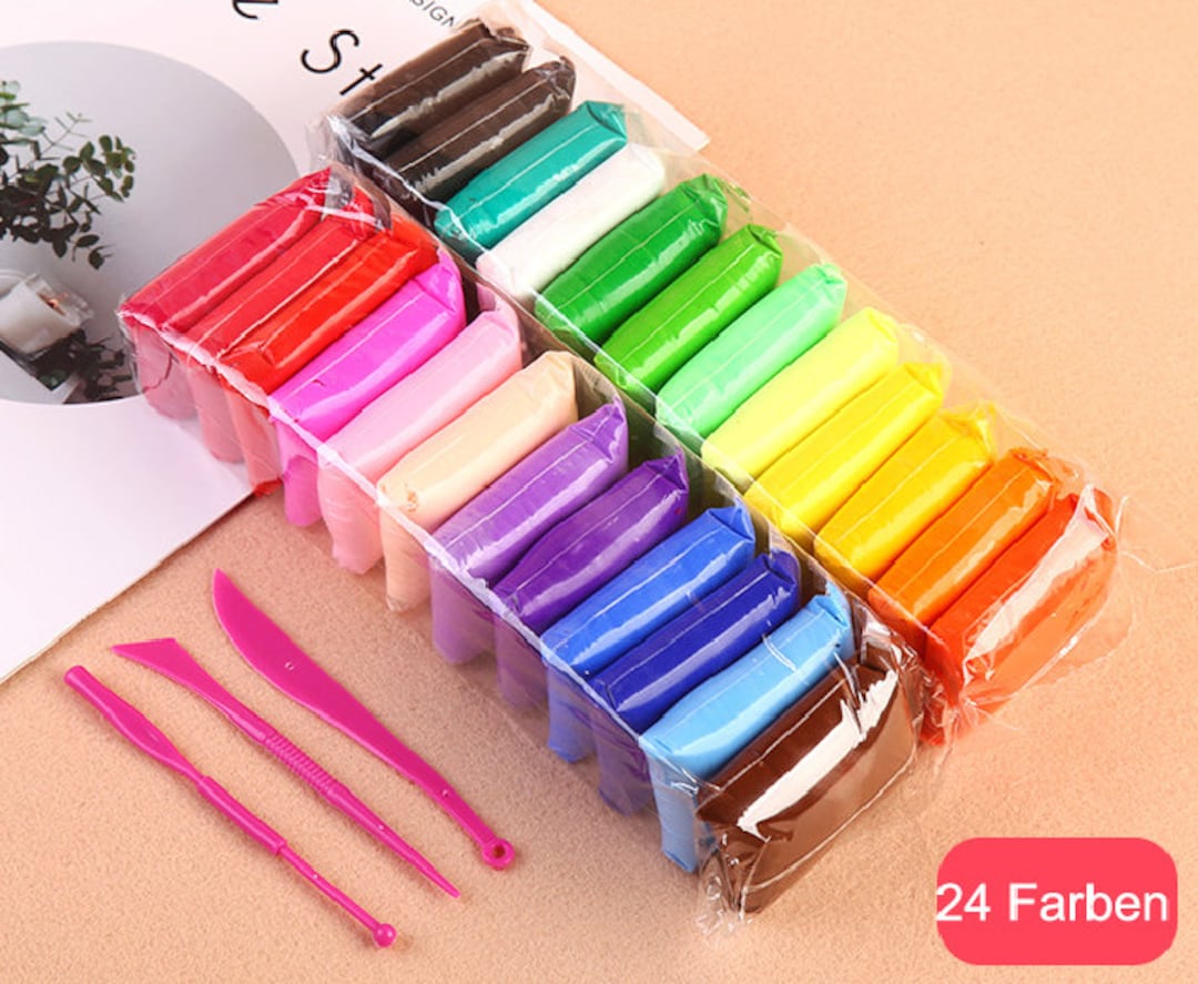 12 24 Colors Slime Super Light Clay Tools Air Drying Light Plastic ...