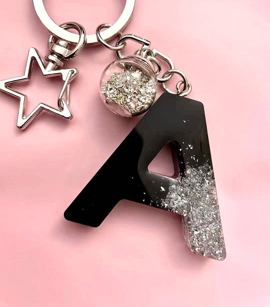 First Resin Keychain Car Letter Letter Pendant Personalized Black ...