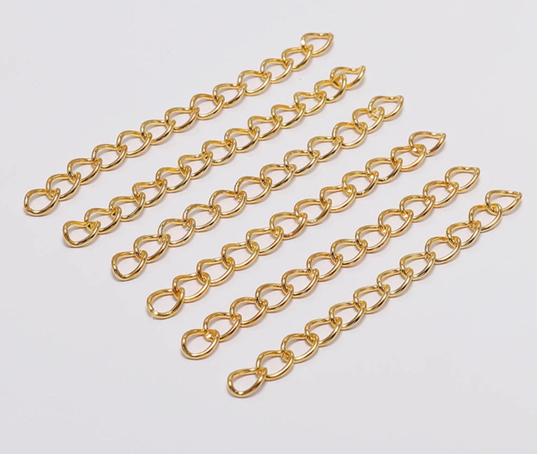 10 X Extension Chain 1.2 X 7 Mm Chain Extension Gold Silver - Etsy