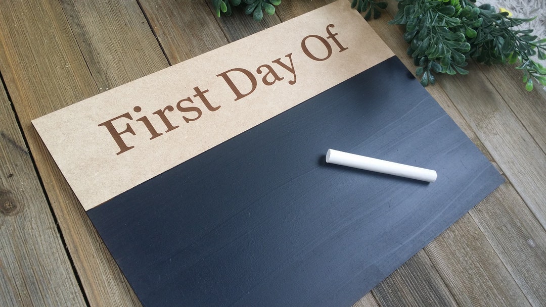 Two Sided First and Last Day of School Wood Engraved Hand PAINTED ...