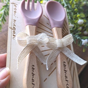 Personalized Spoon and Fork Set, Engraved Baby Spoon, Personalized Baby ...