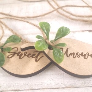 2 Custom Laser Cut Wood Tea Tag Labels, Sweet Tea Unsweet Tea, - Etsy