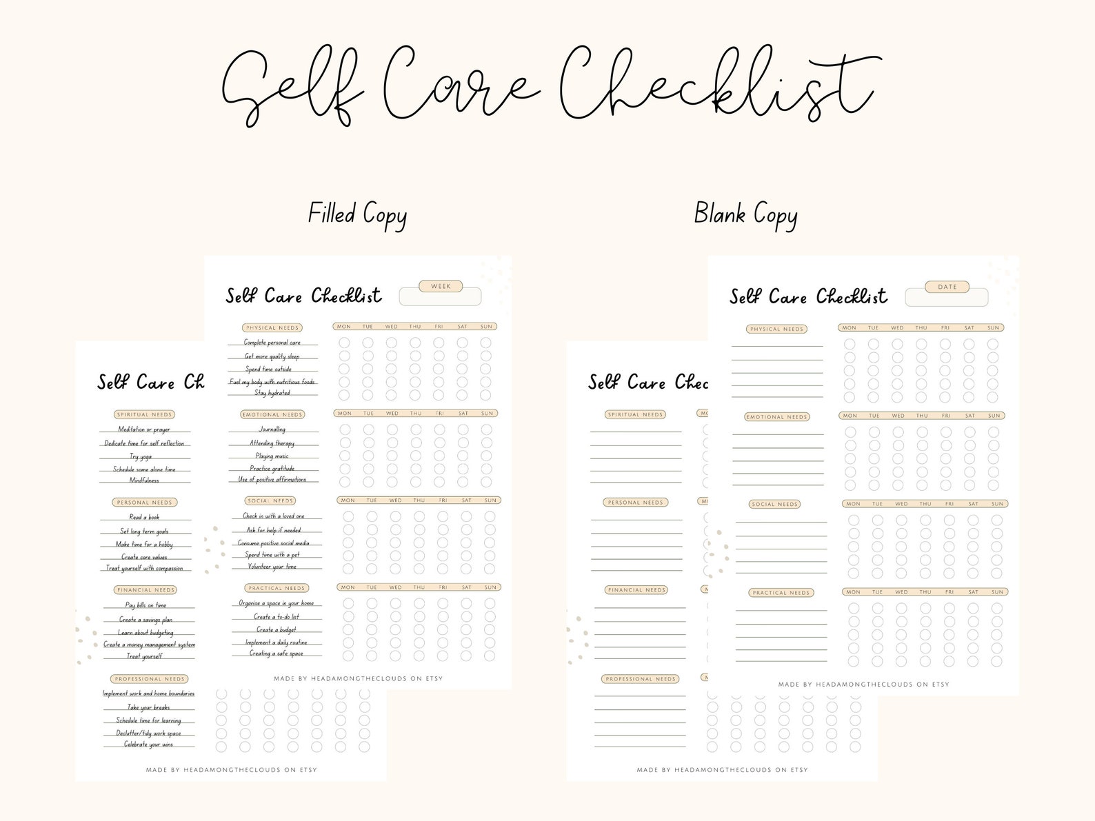 Self Care Journal Printable Daily Routine Planner Self Care - Etsy UK