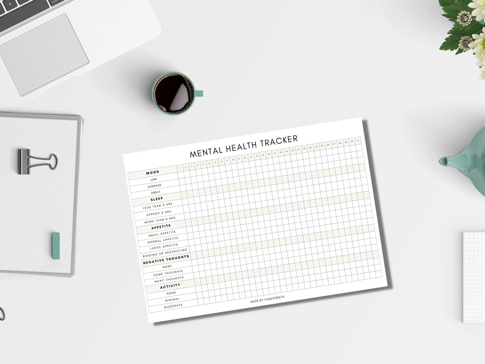 Mental Health Tracker, Printable Therapy Journal, Mood Tracker ...