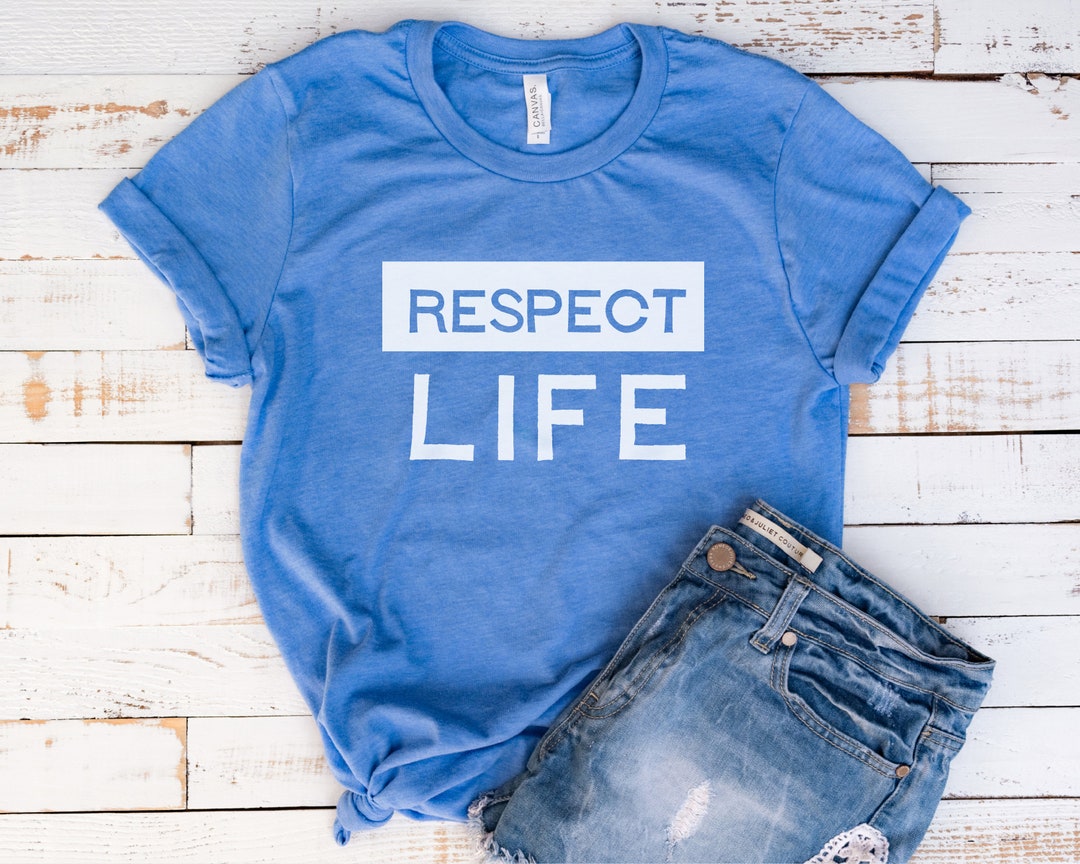 Respect Life Pro-life Tee, Simple Design, Prolife Tshirt, Men's Prolife ...