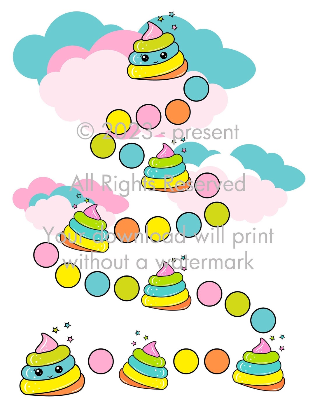 Printable Poop Emoji Reward Chart, Poopie Sticker Chart, Instant ...