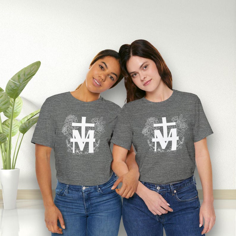 Miraculous Medal Flowers of Mary Shirt, Marian Tshirt, Rose, Marigold ...