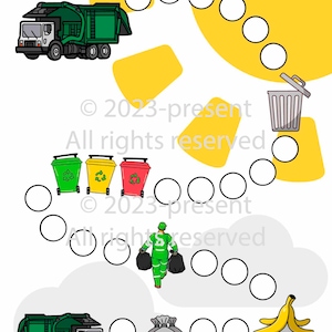 Printable Garbage Truck Reward Chart, Garbage Truck Sticker Chart ...