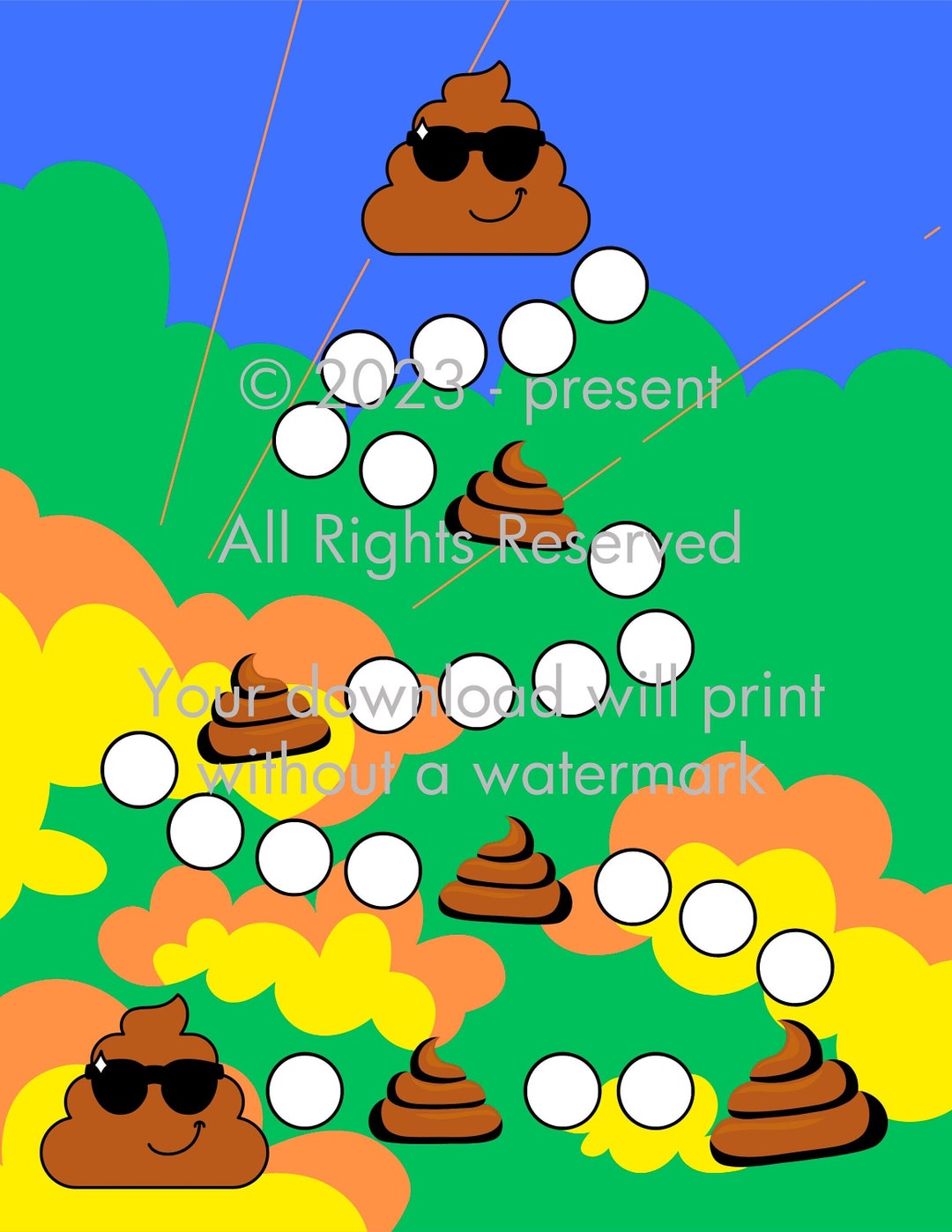 Printable Poop Emoji Reward Chart, Poopie Sticker Chart, Instant ...