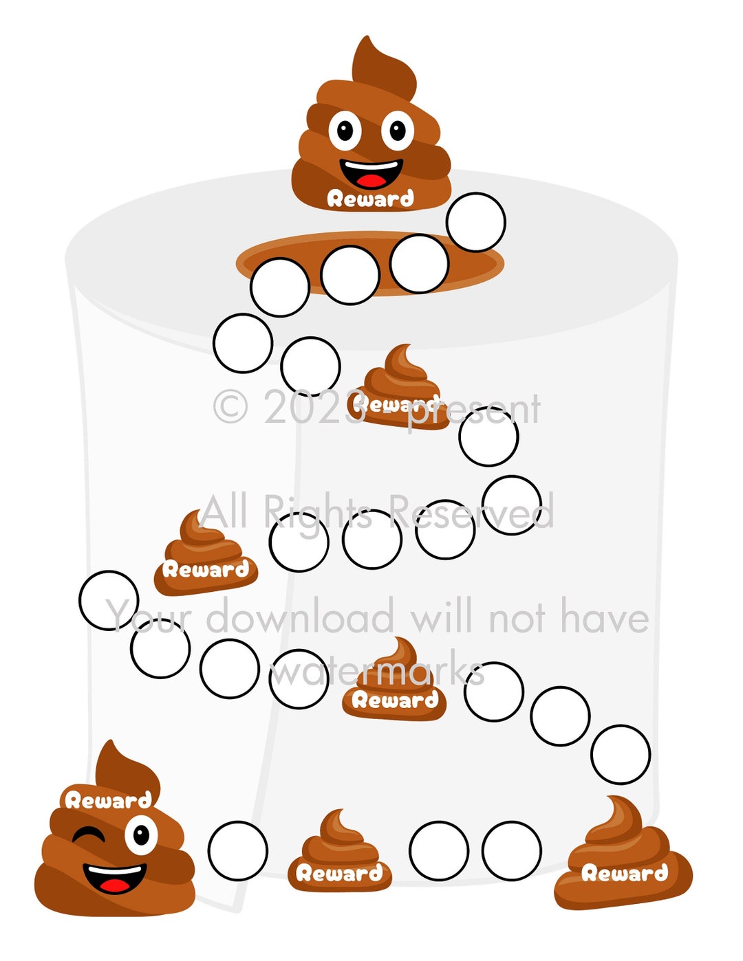 Printable Poop Emoji Reward Chart, Poopie Sticker Chart, Instant ...