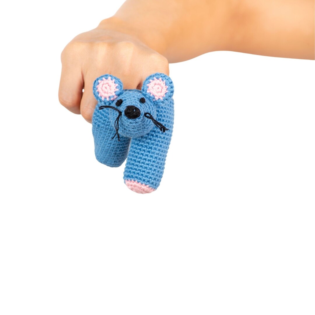 Hand Knitted Mouse Puppet in Organic Cotton Puppets for Kids - Etsy Italia