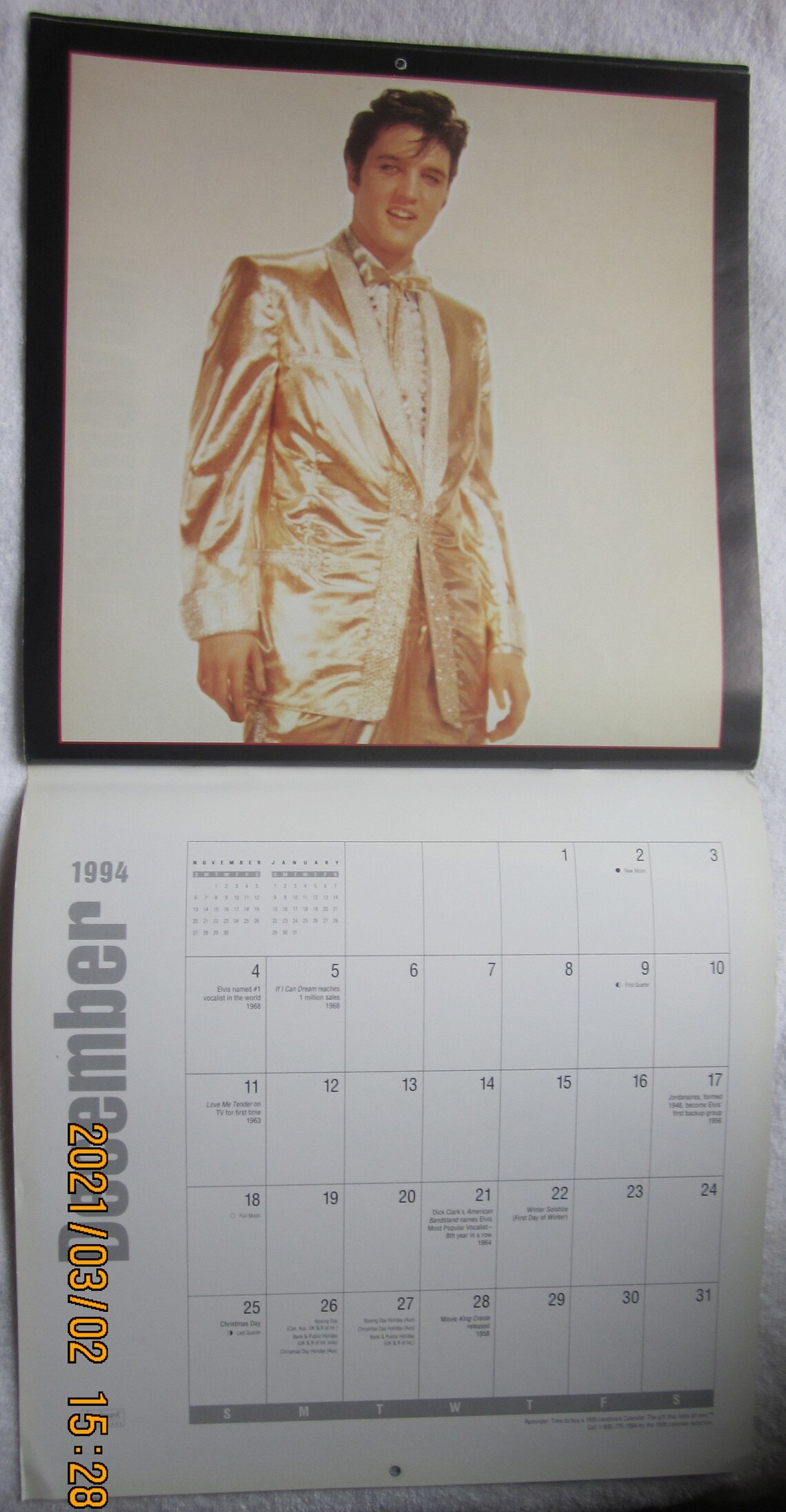 Elvis Presley 1994 Wall Calendar - Etsy