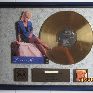 Lorrie Morgan "leave the Light On" Authentic Gold Record Award Plaque ...