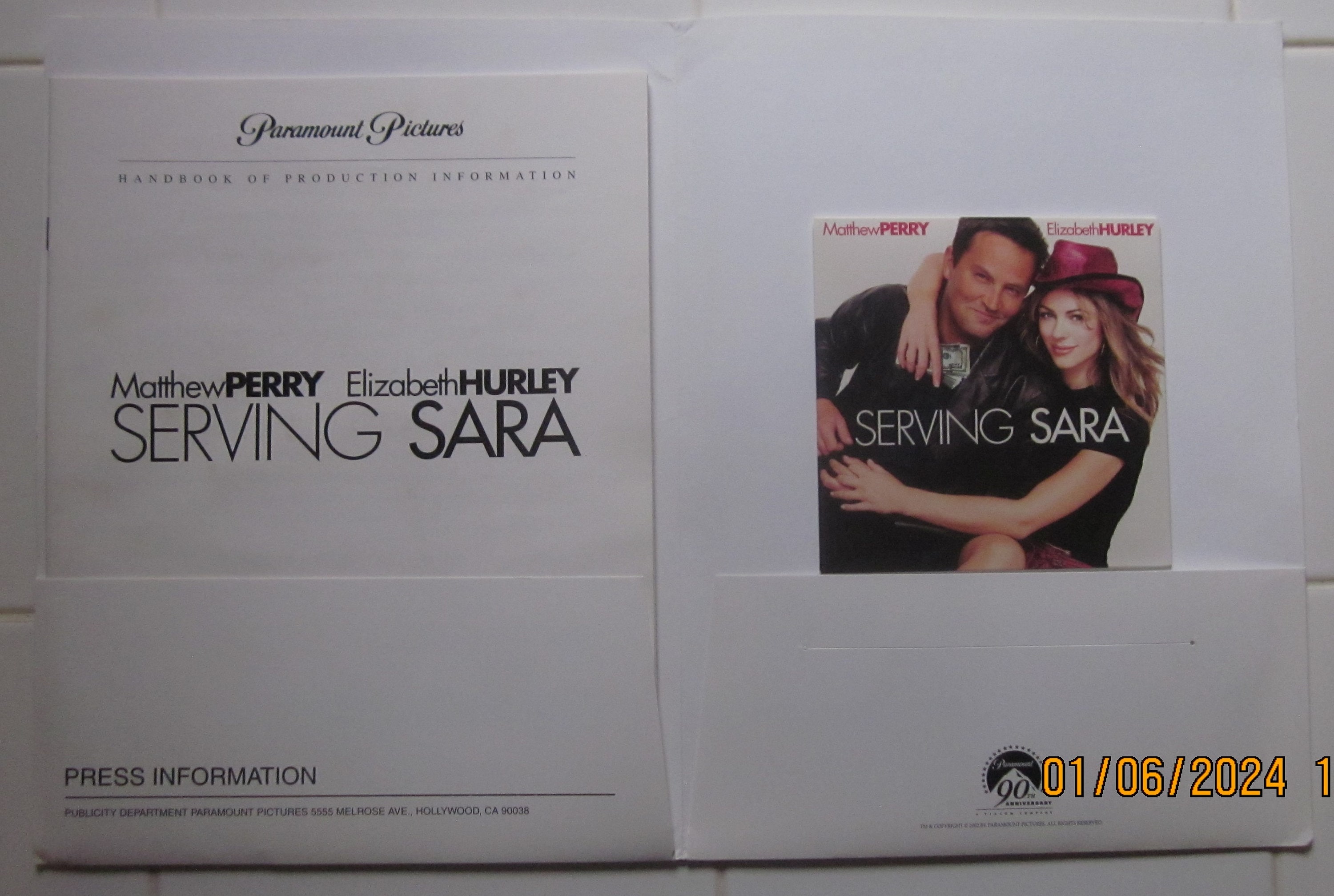 Serving Sara Movie Matthew Perry Press Kit (2002) - Etsy