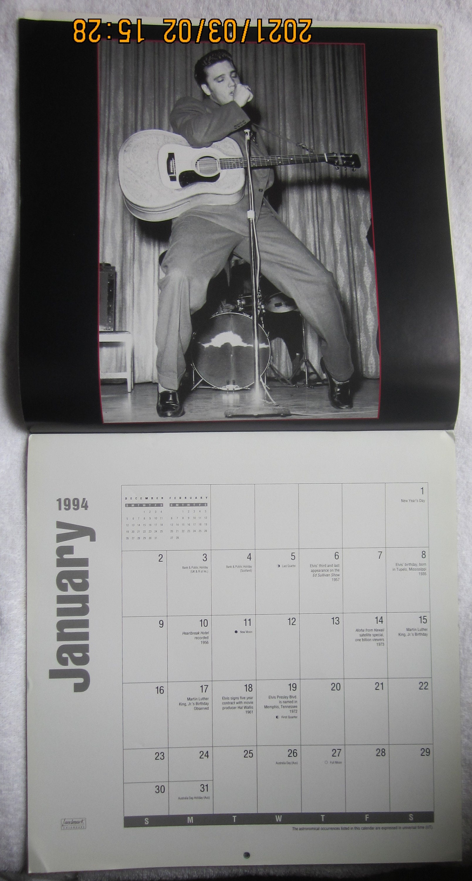 Elvis Presley 1994 Wall Calendar - Etsy