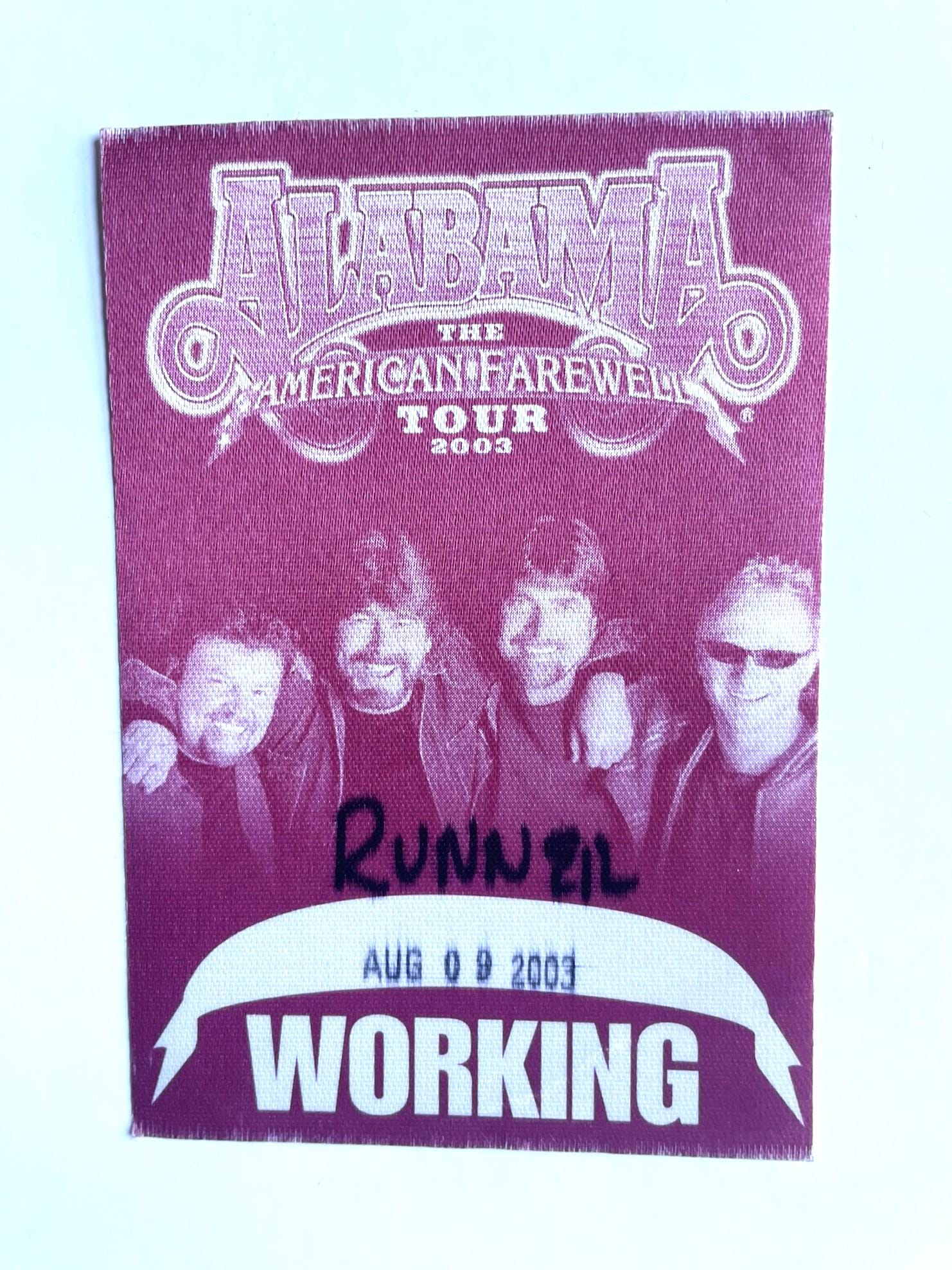 Alabama Authentic American Farewell Tour 2003 Crew Pass - Etsy