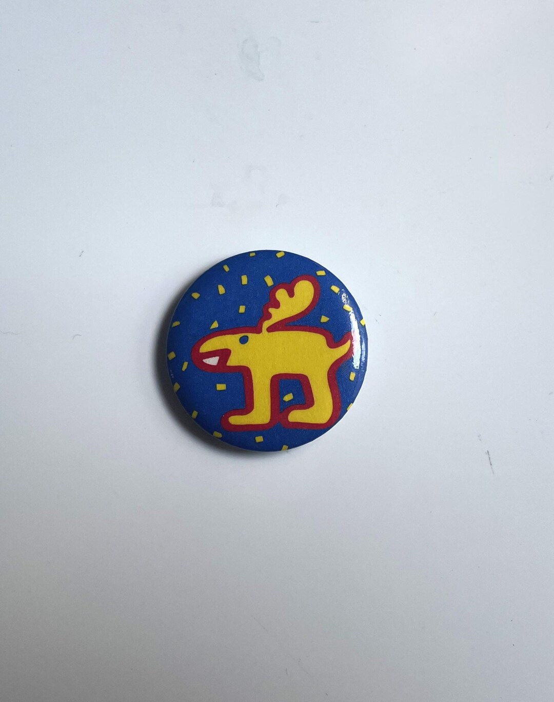 Keith Haring Vintage Reindeer Pin Button - Etsy