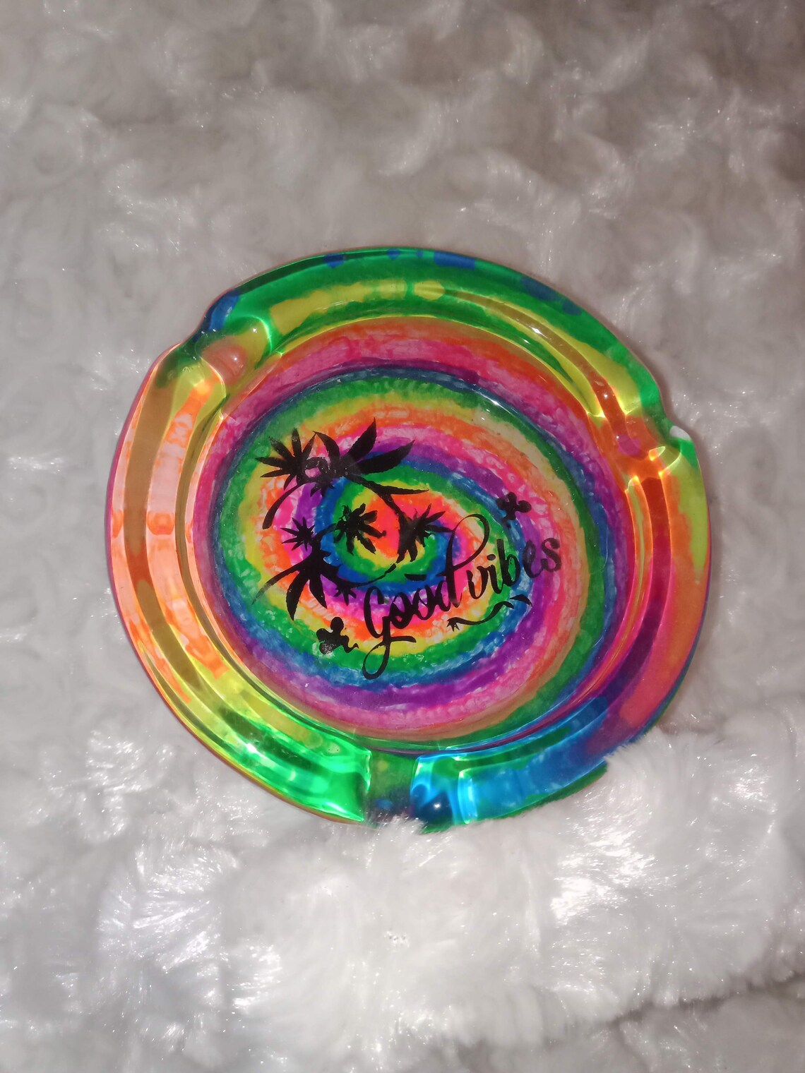Tye Dye, Smoke Tray Set, Weed Tray Set, Good Vibes Airbrushed Tray Set ...