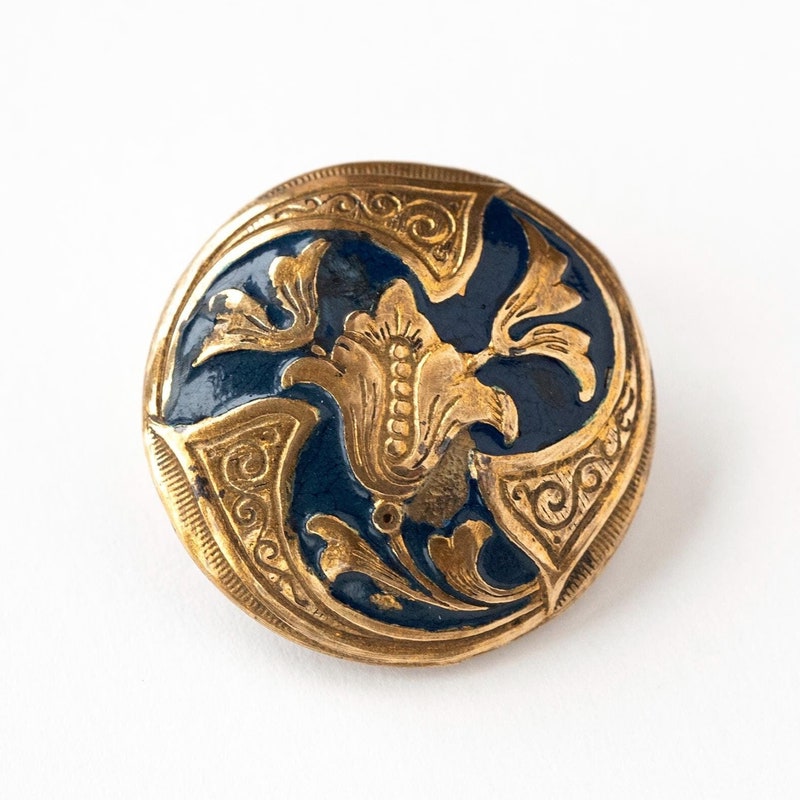 Antique Enamel Button - Etsy