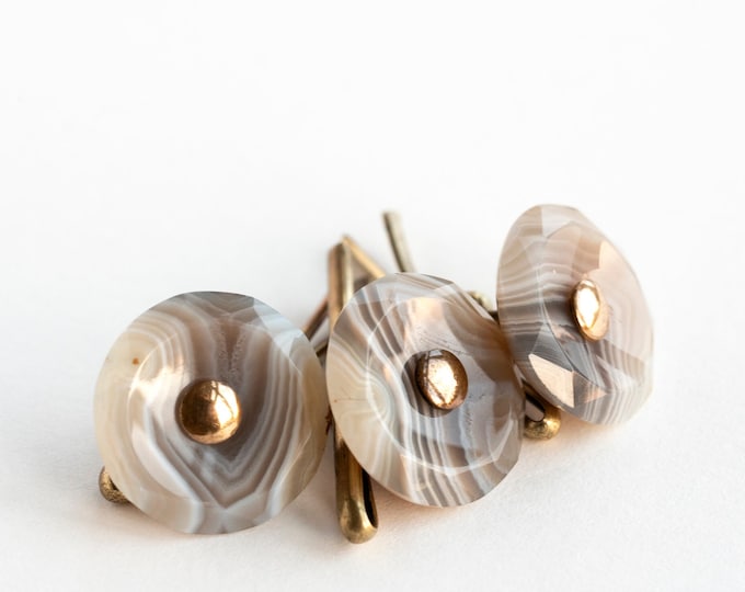 Set of 3 Victorian White Lace Agate Waistcoat Buttons - Etsy