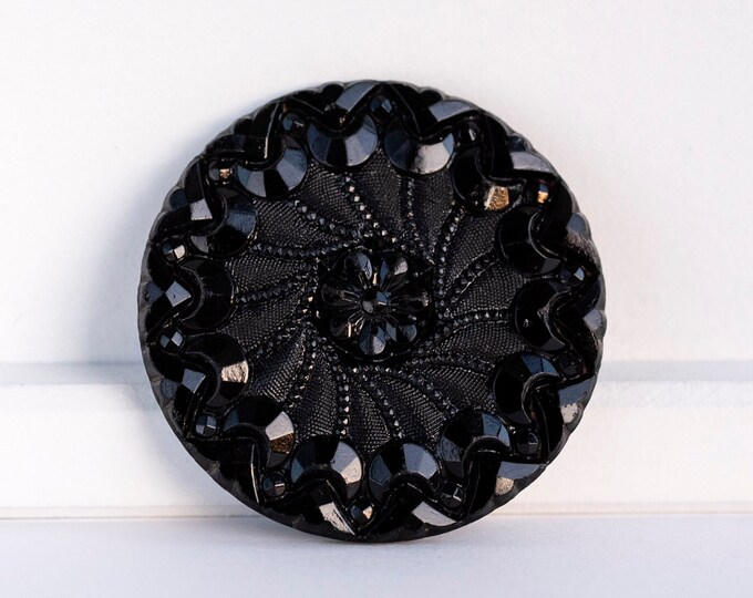 Victorian Black Glass Mourning Button - Etsy