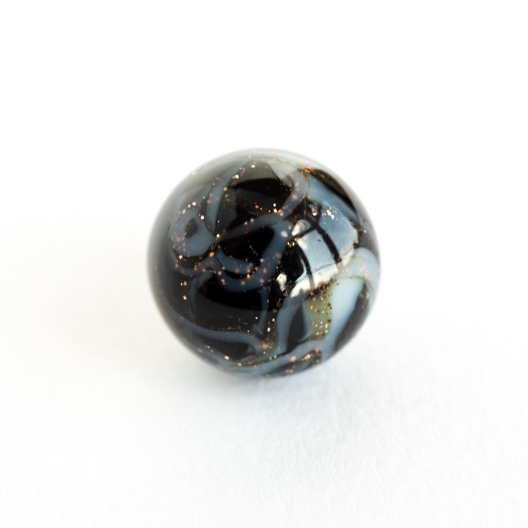 Antique Black Glass Ball Button With Goldstone Swirls - Etsy