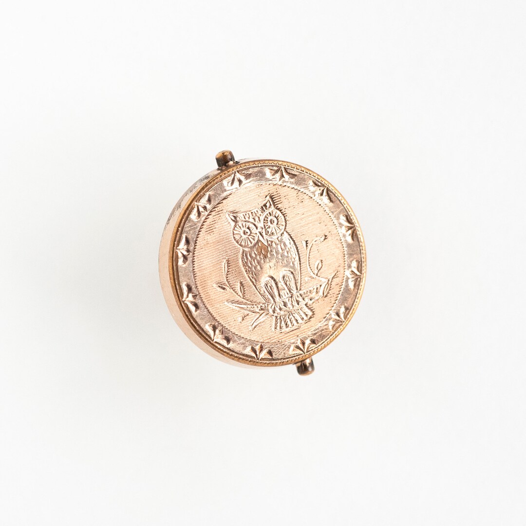 Victorian Rose Gold Solitaire Button Front With Owl Design - Etsy