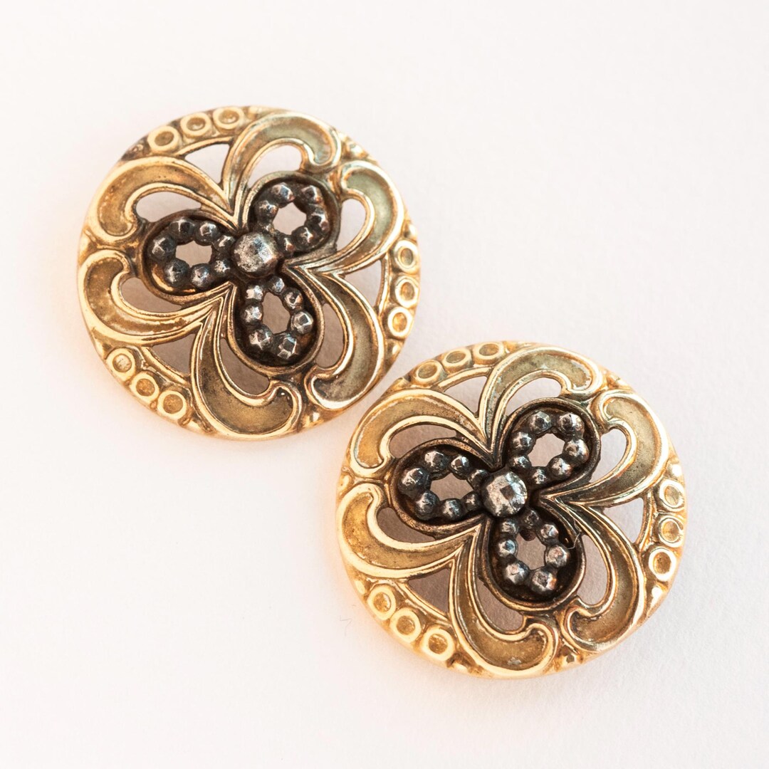 Antique Open Work Button With Cut Steel Clover Leaf Motif - Etsy