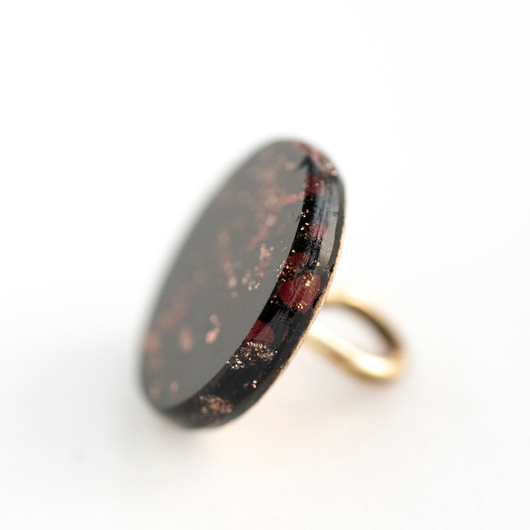 Antique Obsidian Waistcoat Button With Gold Stone - Etsy