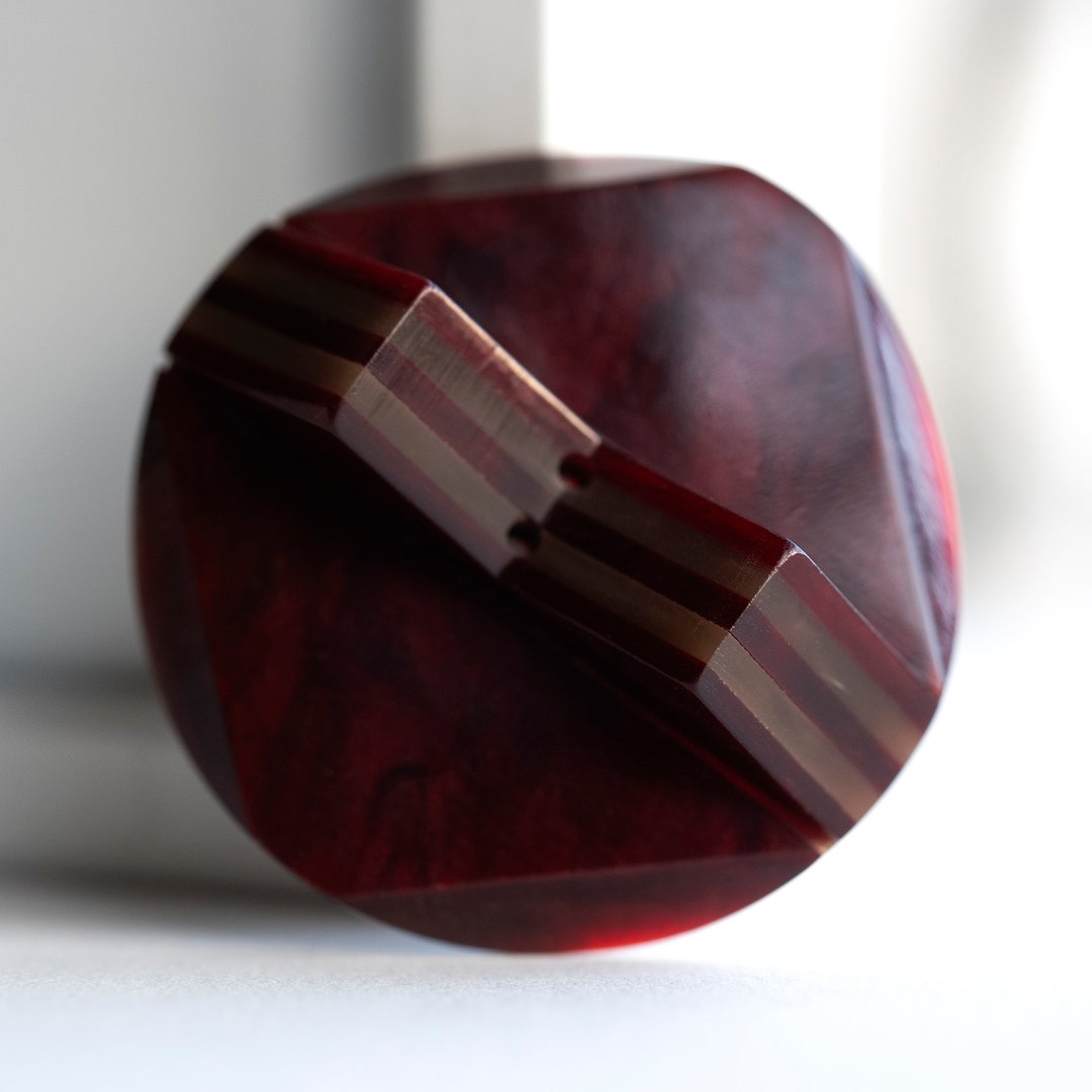 Art Deco Red Bakelite Layered Button - Etsy