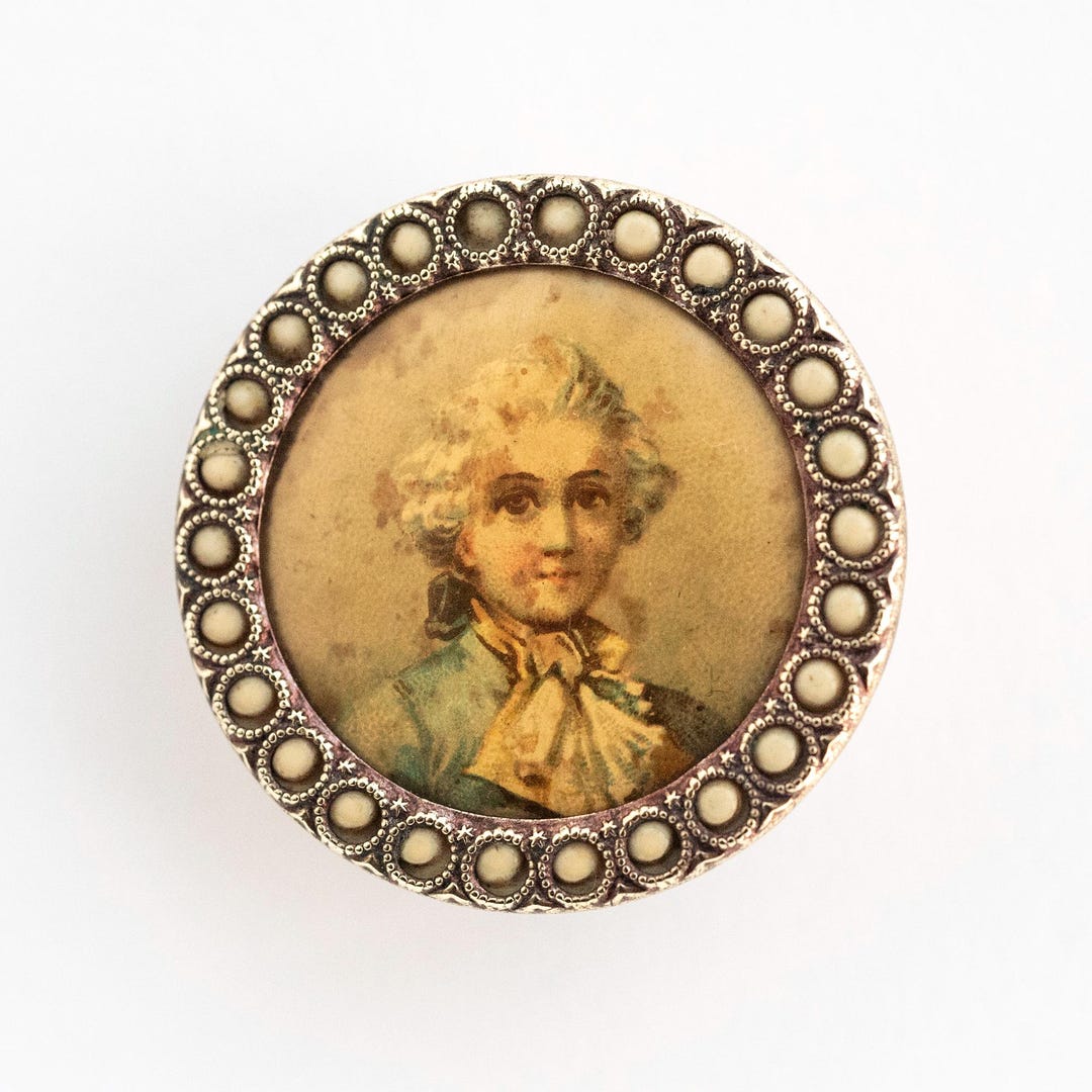 Antique Lithograph Portrait Button of Count Axel Von Fersen - Etsy