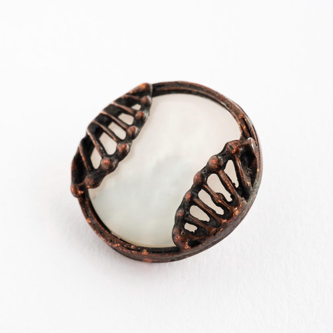 1950s Style Bronzed Openwork Metal Button - Etsy