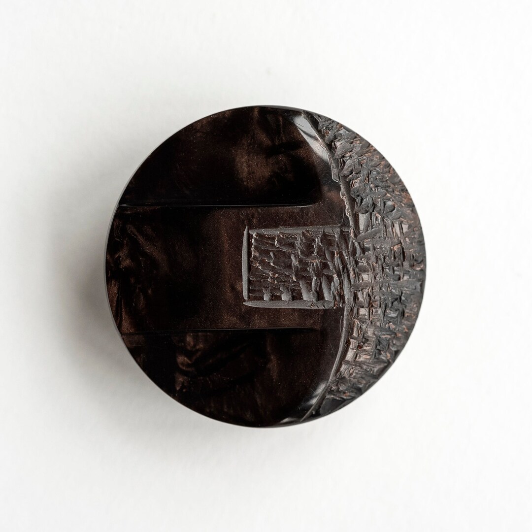 Large 1930s Marbled Dark Brown Coat Button - Etsy