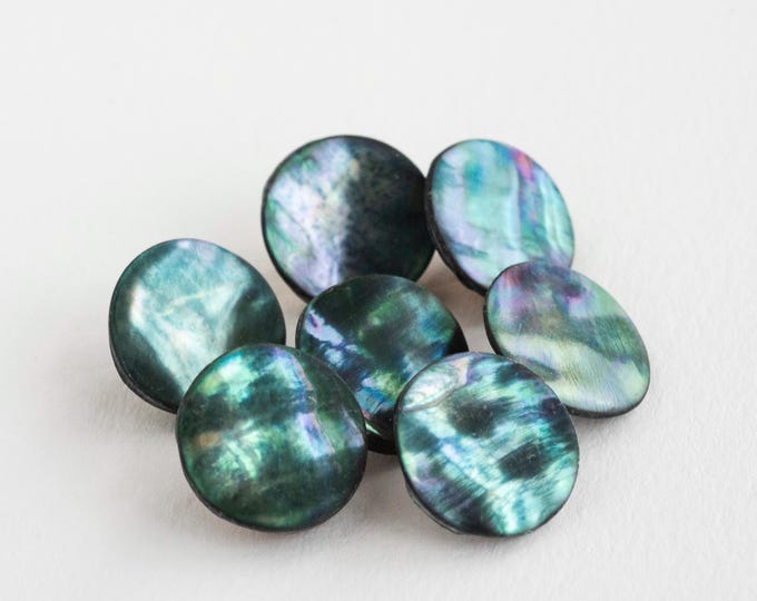 Vintage Green Abalone Shell Buttons: Set of 7 - Etsy