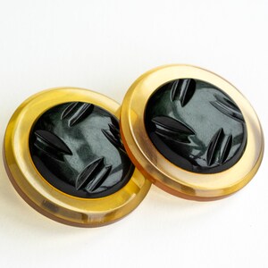 Art Deco Apple Juice Bakelite & Rhodoid Layered Button 2 Available - Etsy