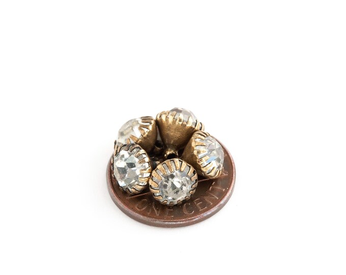 Victorian Little Rhinestone Paste Button - 5 Available - Etsy